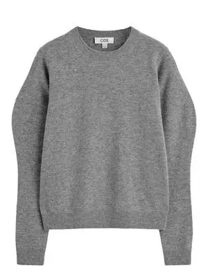 Cos Balloon-sleeve Merino Wool Sweater - Gray