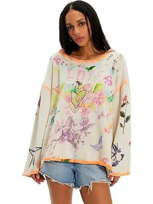 MAGNOLIA PEARL Painting Clouds Hermosa Sweatshirt - White
