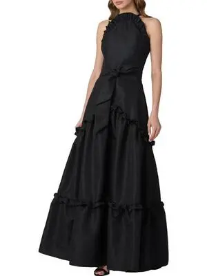 Shoshanna Lucille Moire Taffeta Gown - Jet