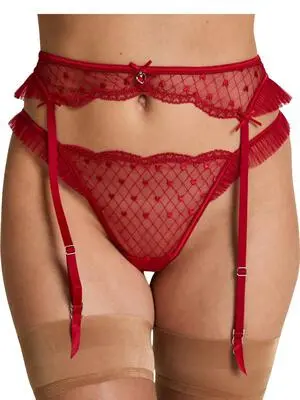 Hunkemoller Cordelie Suspender Belt - Chili Pepper