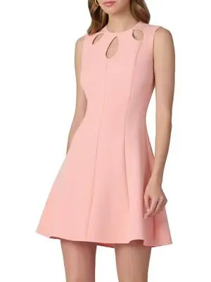 Shoshanna Alexandra Crepe Mini Dress - Melon