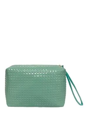 YOUZEY The Maren Textured Cosmetic Bag With Wristlet - Mint Green