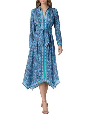 Shoshanna Adair Pelotas Border Paisley Dress - Blue Multi