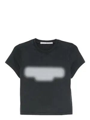 Alexander Wang Embossgraphic Shrunken Tee - Washed Black
