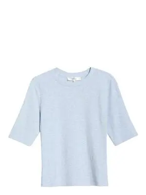 FRAME The Heather Stretch Modal Rib Top - Sky Blue Heather