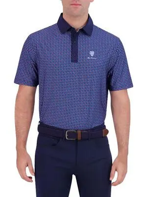 Ben Sherman Retro Geo Performance Golf Polo - Coral