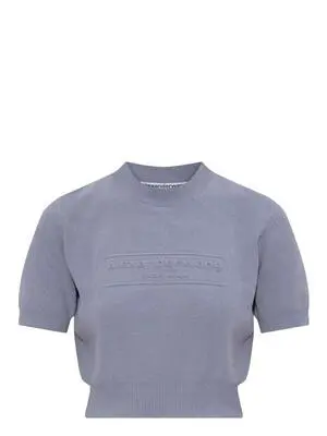 Alexander Wang Embossed Logo Ribbed T-shirt - Lavender Grey
