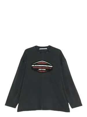 Alexander Wang Graphic Print Long Sleeve Overshirt - Washed Black