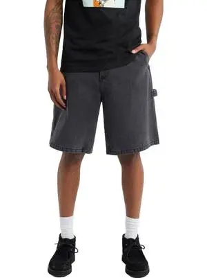 Obey Bigwig Denim Carpenter Shorts - Black Ash