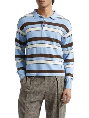 JW Anderson Rugby Stripe Polo Sweater - Misty Blue