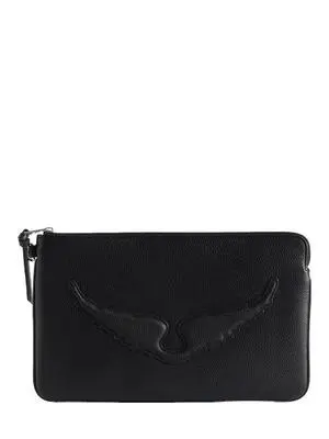 Zadig&Voltaire Grained Leather Angel Clutch - Black