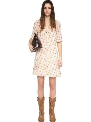 Zadig&Voltaire Rodalas Printed Dress - Natural
