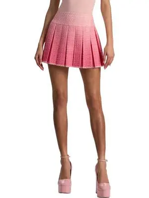 Alice + Olivia Emilie Tweed Mini Skirt - Natural