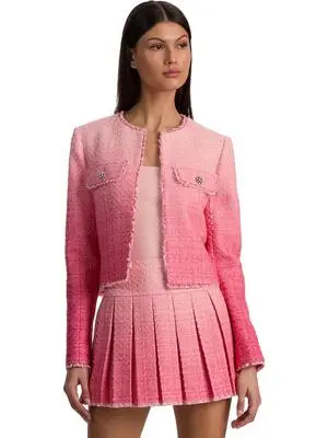 Alice + Olivia Dumont Embellished Tweed Jacket - Denim