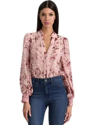Alice + Olivia Arlette Printed Blouse - Floral