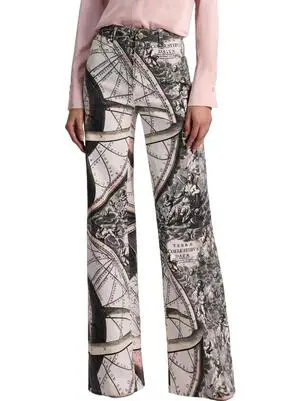 Alice + Olivia Printed Wide Leg Jean - Denim