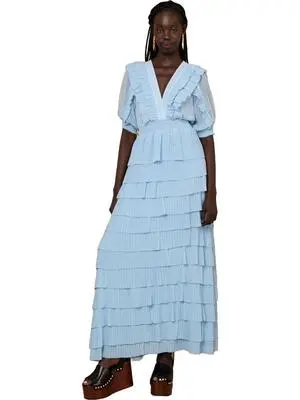 Hale Bob Chiffon Maxi Dress - Blue