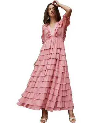 Hale Bob Chiffon Maxi Dress - Pink