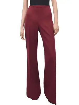 Mango Wide Leg Trousers - Wine