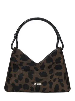 Staud Valerie Calf Hair Shoulder Bag - Leopard