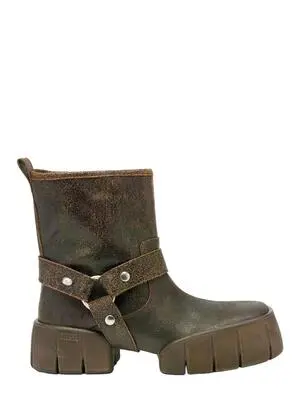 DIESEL D-tex Tu Leather Boots - Brown