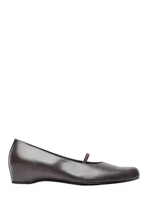 THE ROW Leather Ballerina Shoes - Brown
