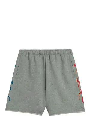 BARROW Flame-print Shorts - Grey