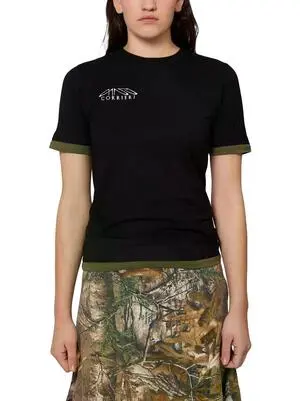 GINA CORRIERI Logo-print Layered T-shirt - Black