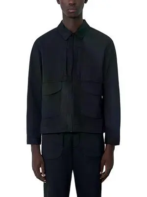 MOOS STUDIO Gabardine Pocketed Shirt Jacket - Black