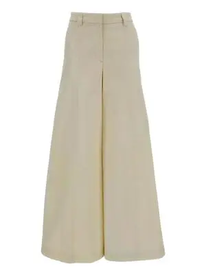 THELATEST Palazzo Flared Trousers - Neutrals