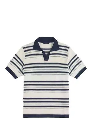 FAY Striped-pattern Short-sleeves Polo Shirt - Neutrals