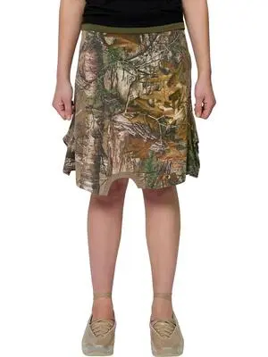 GINA CORRIERI Camo-print Layered Midi Skirt - Brown