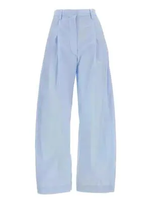 THELATEST Wide-leg Pleated Trousers - Blue