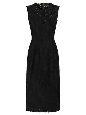 Dolce & Gabbana Lace Sleeveless Midi Dress - Black