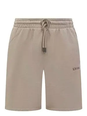 Off-White Heraldic Print Drawstring Shorts - Neutrals