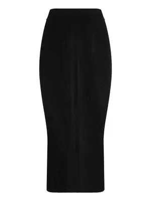 Dolce & Gabbana Ribbed Knit Midi Skirt - Black