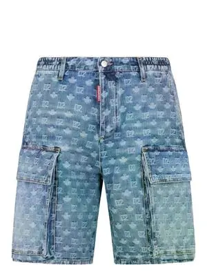 Dsquared2 Logo-pattern Cargo Shorts - Blue