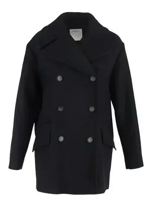Max Mara Double-breasted Wool Pea Coat - Black
