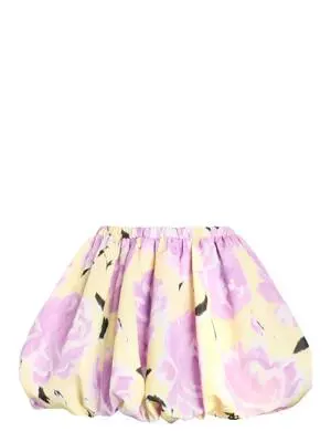 Patou Floral-print Mini Skirt With Elasticated Waist - Yellow