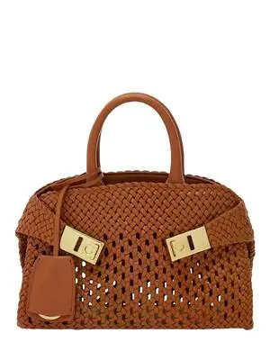 SALVATORE FERRAGAMO XS Woven Hug Tote Bag