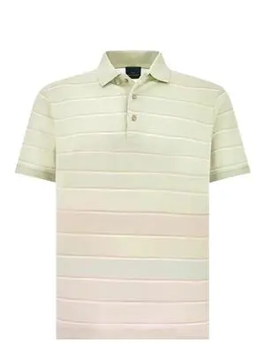 Paul & Shark Striped Cotton Polo Shirt - Green