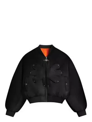 LOSTSHDWS Logo-detail Reversible Bomber Jacket - Black