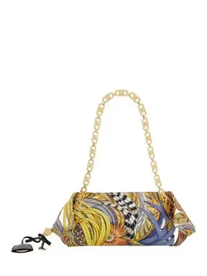FERRAGAMO Printed Shoulder Bag With Chain Strap - Yellow