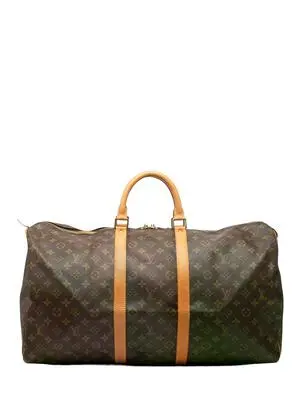 LOUIS VUITTON 1995 Monogram Keepall 55 Travel Bag - Brown