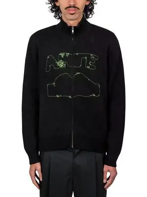 ARTE ANTWERP Logo-embroidered Cardigan - Black