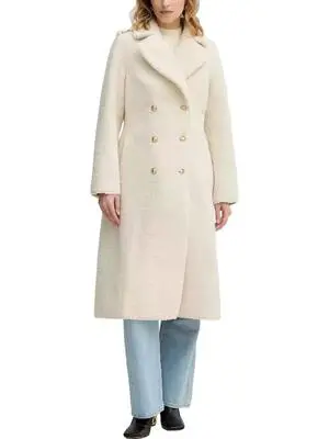 Guess Notched-lapel Double-breasted Coat - Neutrals