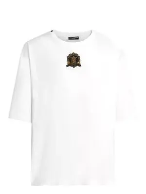 Dolce & Gabbana T-shirt With Heraldic Patch - White