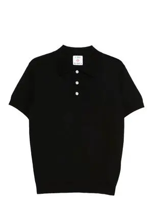 Casablanca Pointelle Monogram Polo Shirt - Black