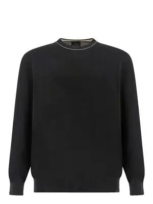 Paul & Shark Crew-neck Cotton Sweater - Black