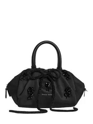 Simone Rocha Embroidered Clutch With Logo - Black